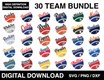 30 Baseball Team Bundle MLB - High Definition Digital Design Clipart F ...