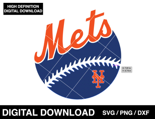 Mets baseball logo, New York Logo badge, clipart SVG PNG DXF instant d ...